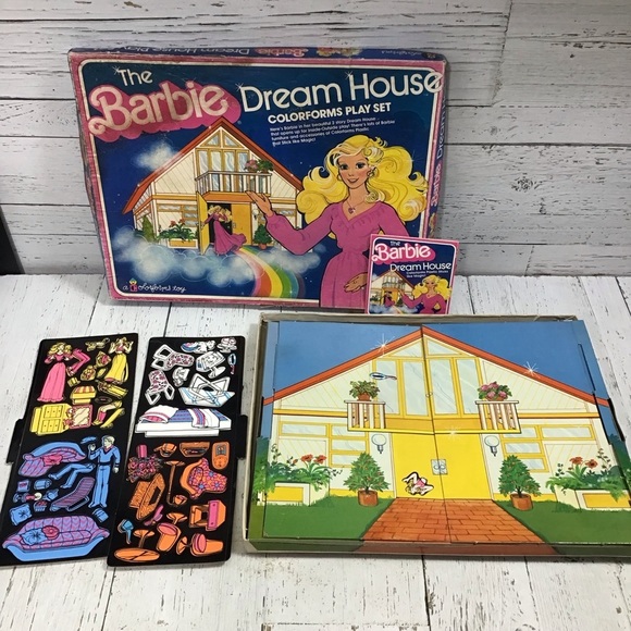 Mattel | Toys | Vintage 979 Barbie Dream House Colorforms Play Set ...